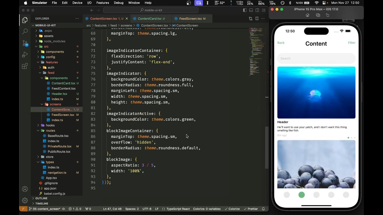 ASMR Programming - React Native Content Screen Design  - No Talking