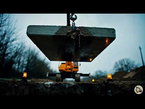 RC Crane Lifting Concrete Slab | Heavy Duty Action in Muddy Terrain