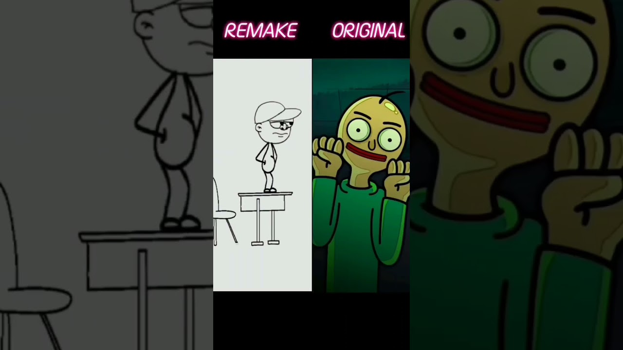Baldi's Basics Animation Meme OG VS Remake. #trending