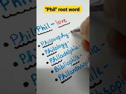 "Phil" root word #youtubeshorts #englishvocabulary