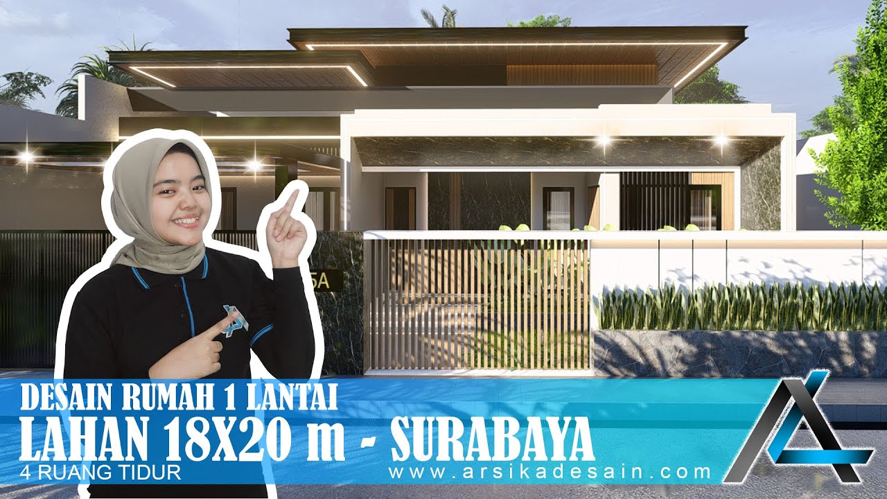DESAIN RUMAH 18 X 20 METER I SURABAYA - RUMAH TROPIS MINIMALIS #rumah18x20meter #arsikajakarta