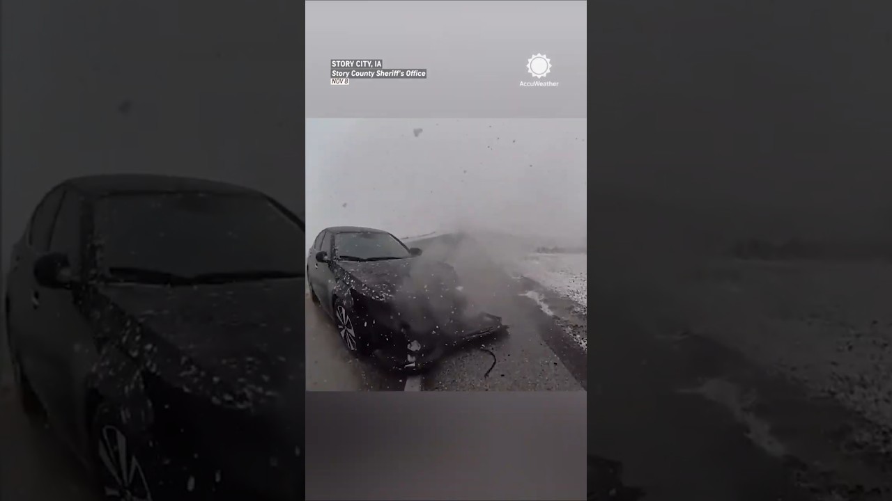 Wrong-Way Driver Slams into Other Cars on Snowy Road