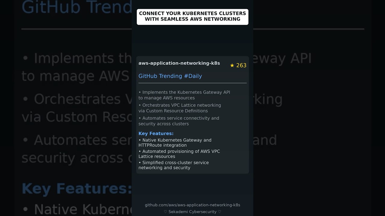 GitHub Trending Repositories: aws/aws-application-networking-k8s 🇬🇧