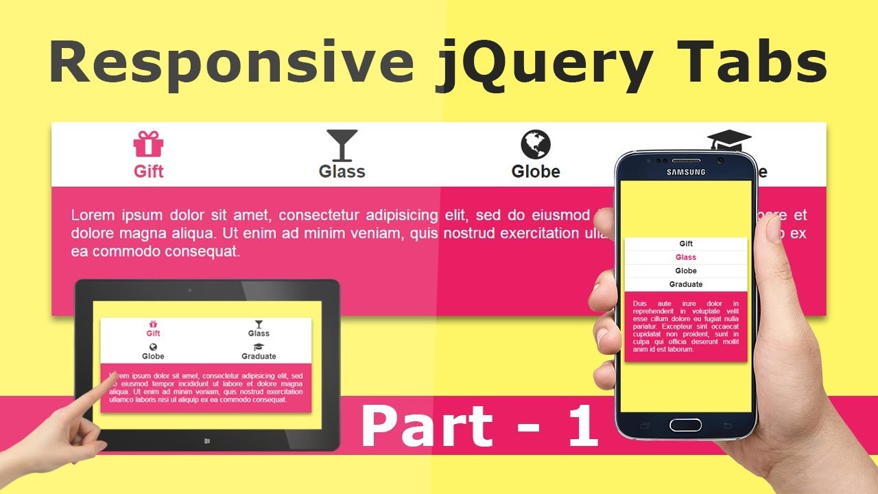 How to Create Simple jQuery Tabs -  Responsive Tabs using Css and jQuery - Part 1