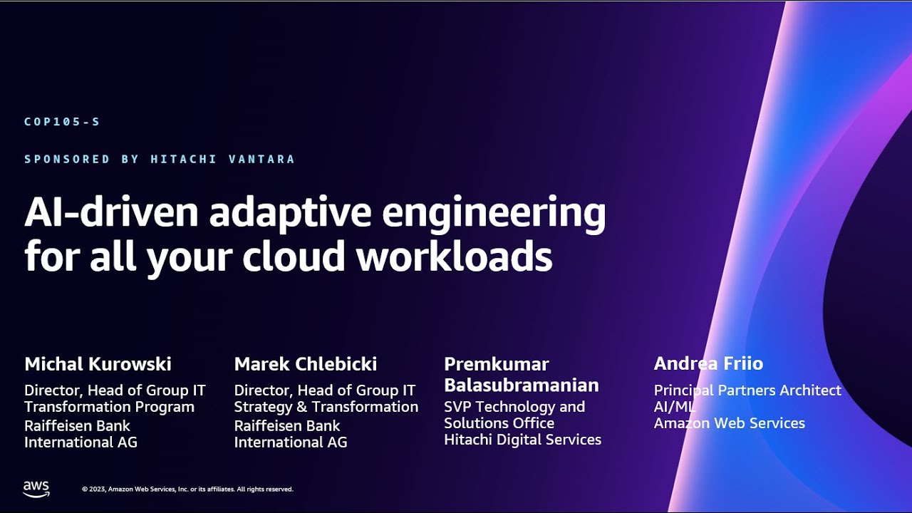 AWS re:Invent 2023 - AI-driven adaptive engineering for all your cloud workloads (COP105)