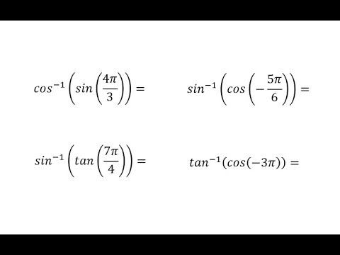Inverse Trig Function Values of Trig Function Values Using Unit Circle (Nice Angles B)