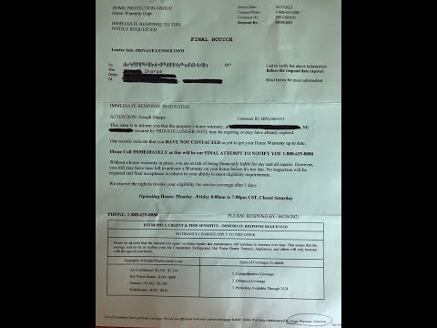 Home Protection Group Letter - Homeowners Beware: Is This A Home Warranty Scam?