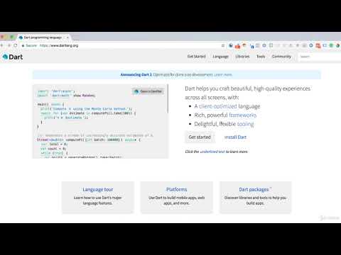 10 Intro to Dart and Dart Pad Online Editor Flutter and Dart The Complete Course UDEMY