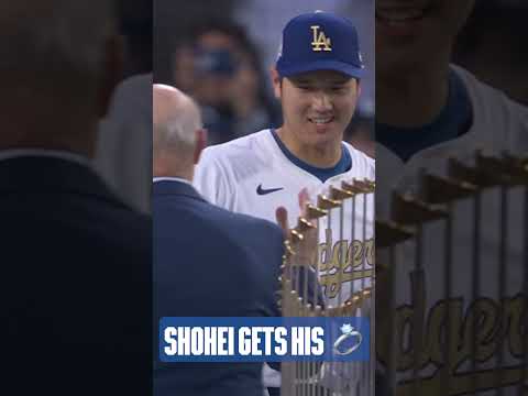 The moment he's been waiting for ... Shohei Ohtani receives his first World Series ring 💍