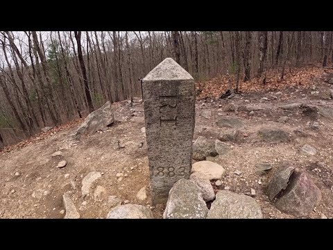 Stand in 3 States at once! Tristate marker CT, MA, RI, The Airline trail and Tristate trail