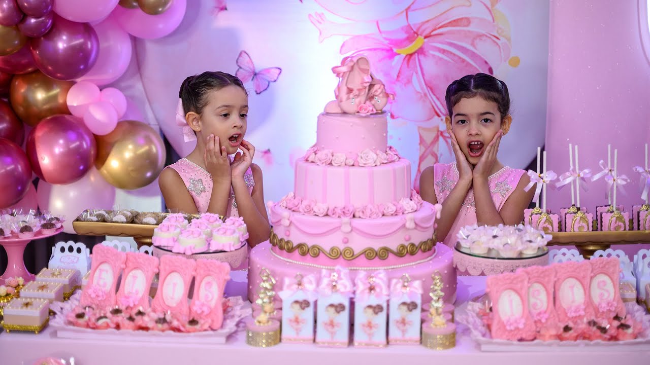 Aniversário de 6 anos das gêmeas Elis e Isis - Tema Bailarina