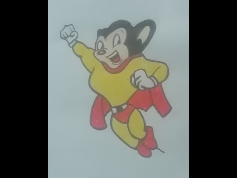 How to draw easy Mighty mouse #sketch#painting #cartoons#simple#beginners