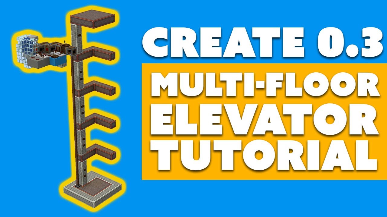 Minecraft Create Mod Multi-Floor Elevator Tutorial (Easy)
