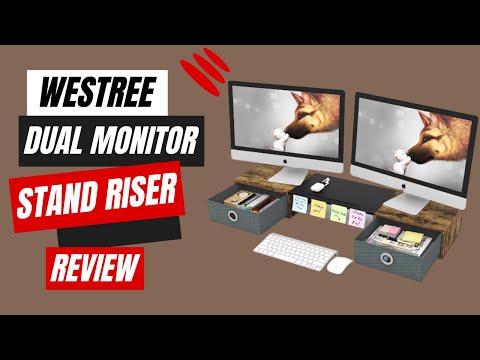 WESTREE Dual Monitor Stand Riser with Drawers: Storage and Elevation - Review