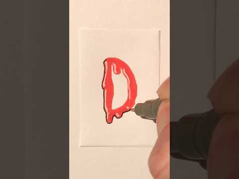 🩸 DRAWING A BLOOD DRIP EFFECT LETTER D Part 3 OUTLINE ✍️ | Posca | How To Draw Blood #halloween