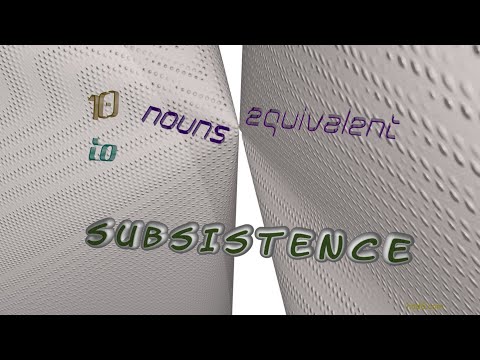 subsistence - 10 nouns having the meaning of subsistence (sentence examples)