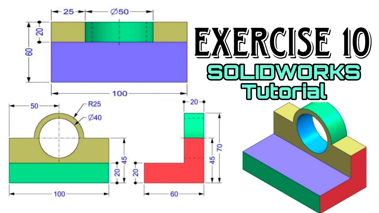 SOLIDWORKS Tutorial | SOLIDWORKS Practice Exercise 10 | Practice Exercise For Beginners