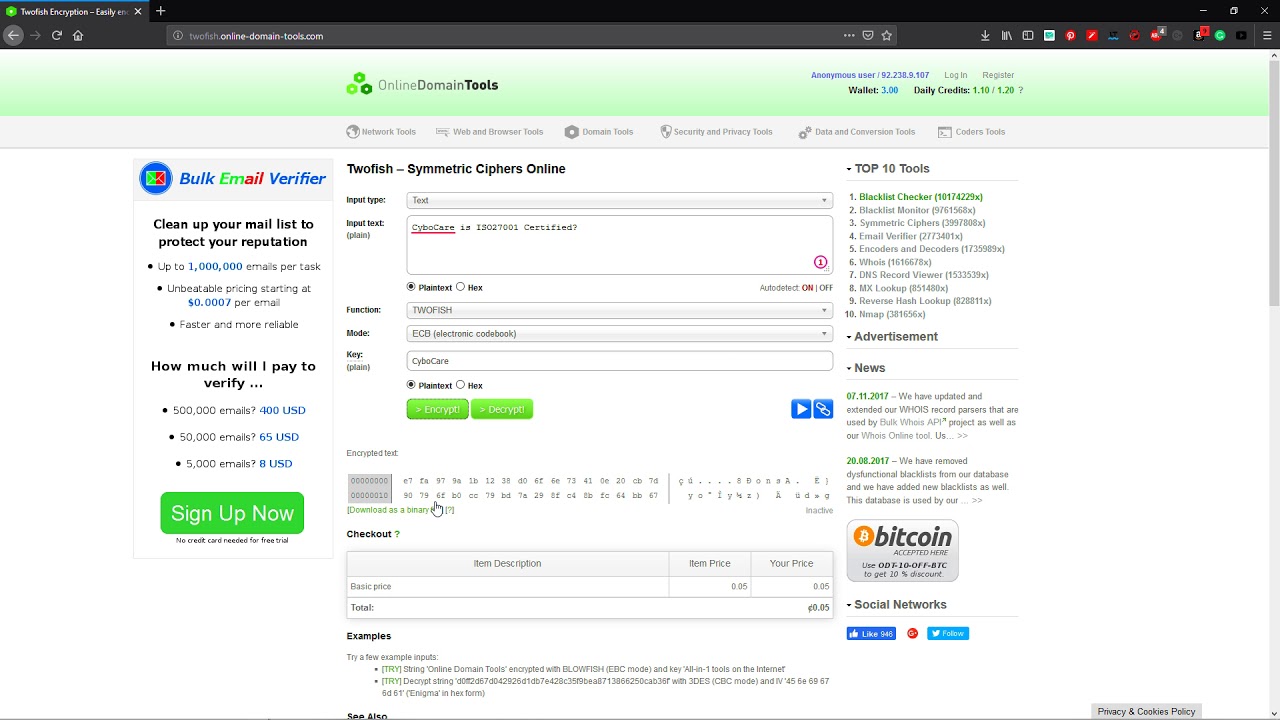 Twofish Encryption Visual Record