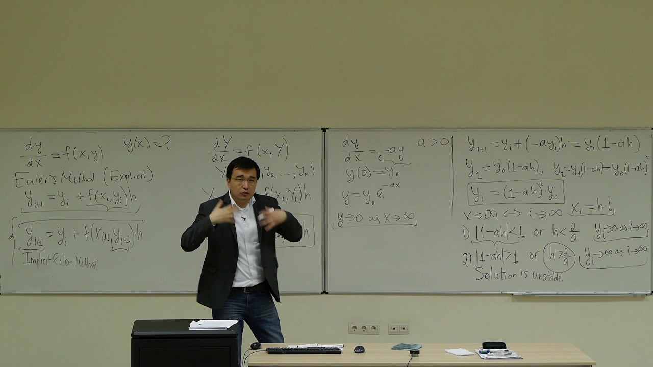 Computational Physics Lecture 24, Implicit Euler Method and Stiff ODEs.