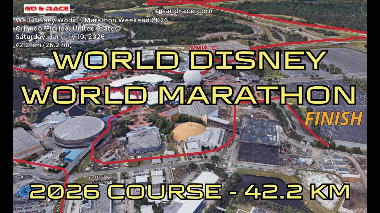 Walt Disney World® Marathon Weekend 2026: 3D Video Course Map | 42.2 km - Orlando