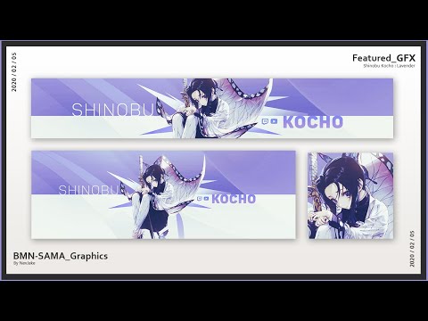 Free Anime Youtube Banner - Shinobu Kocho : Lavender 《胡蝶 :薰衣草》[BMNSAMA]