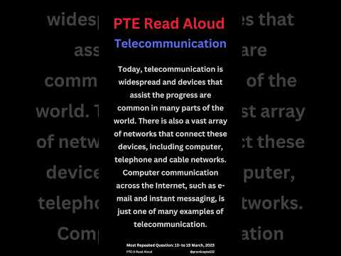 Telecommunication, #Read #Aloud #PTE #Academic