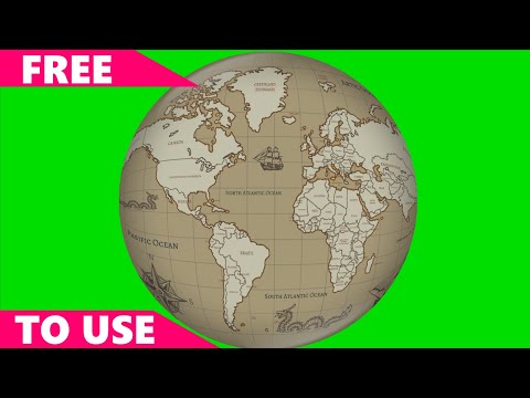 Green Screen - Vintage View of a World Map 3 - Free to use