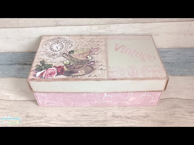 How to Transform a Vintage Shoe Box with Decoupage, Crackle Effect, and ...