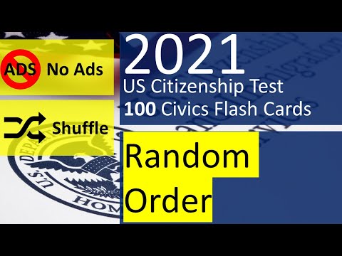 2021 Citizenship Test 100 Question Version Random Order