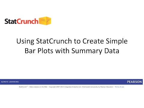 StatCrunch: Creating Simple Bar Plots with Summary Data Video Lecture ...