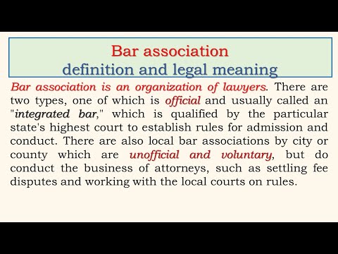 Bar association definition and legal meaning