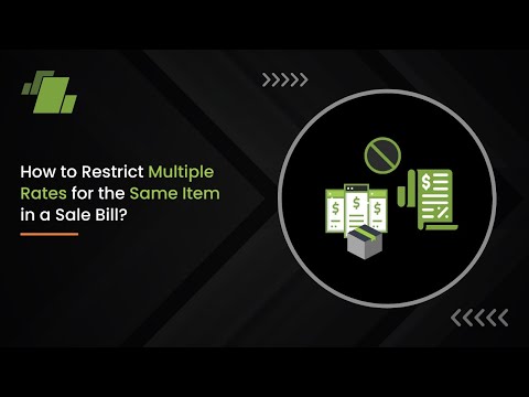 How to Restrict Multiple Rates for the Same Item in a Sale Bill?