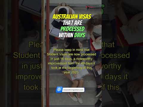 Australian Visas that are processed within Days #AustraliaVisaProcessing #TouristVisaAustralia