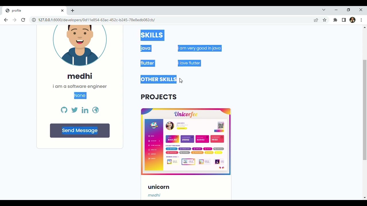 developers search mix between (GitHub & LinkedIn) using a python-Django framework