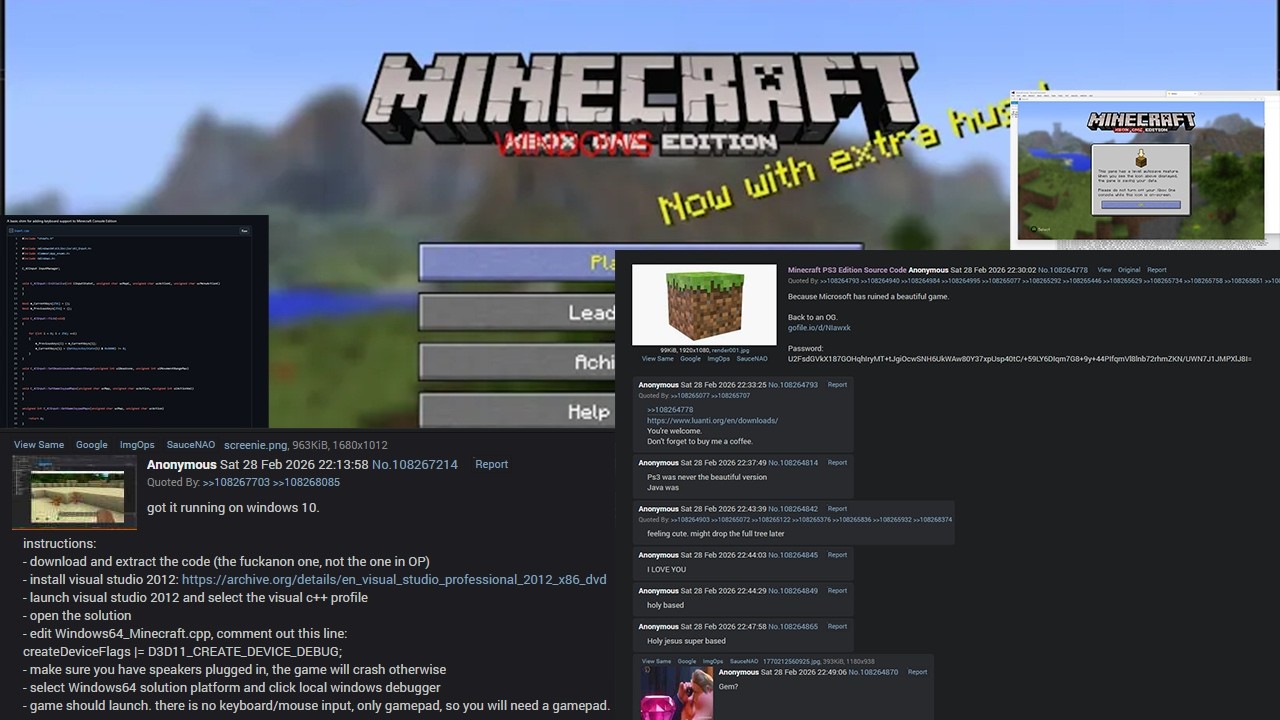 Minecraft Legacy Console Edition Windows Build (Source Code Leak)