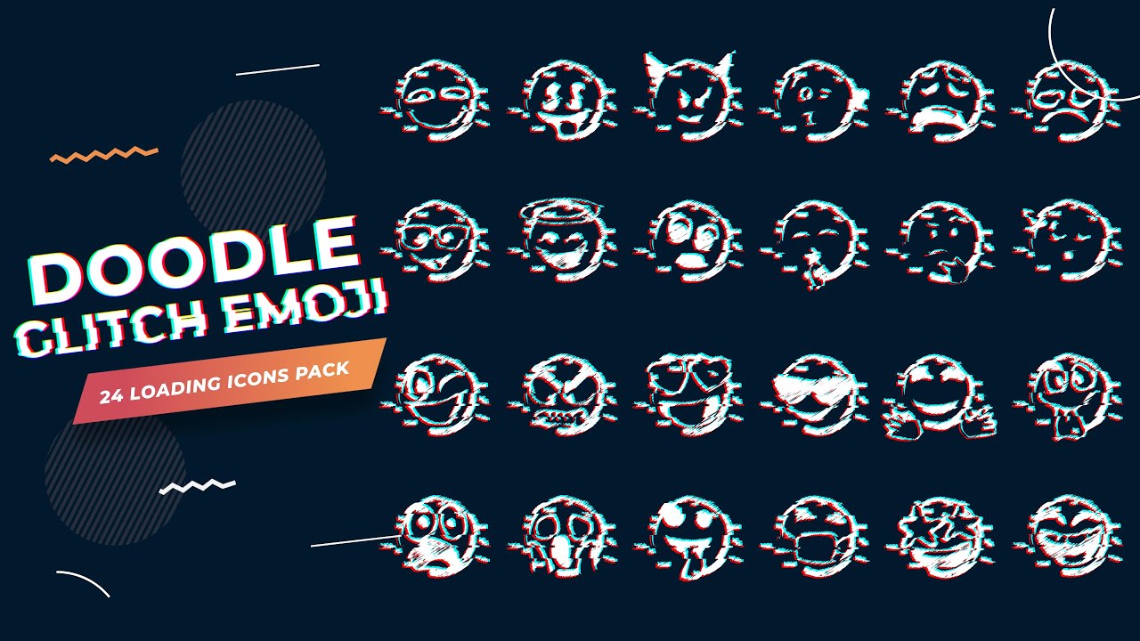 Emoji Doodle Glitch – Animated Loading Icons Pack