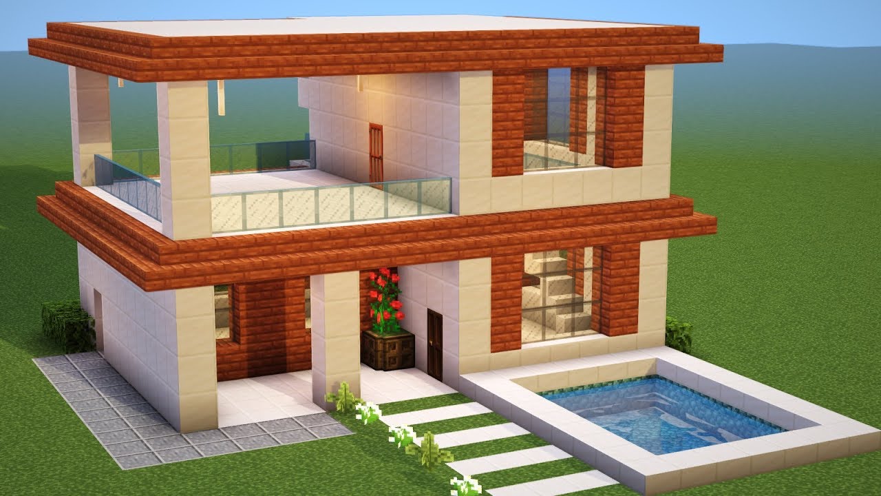 Minecraft Tutorial: Simple Modern House