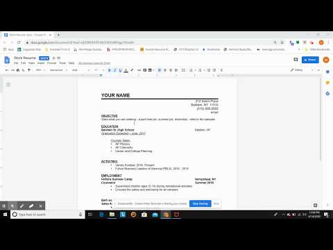 How to create a Work Resume using the Google Doc template