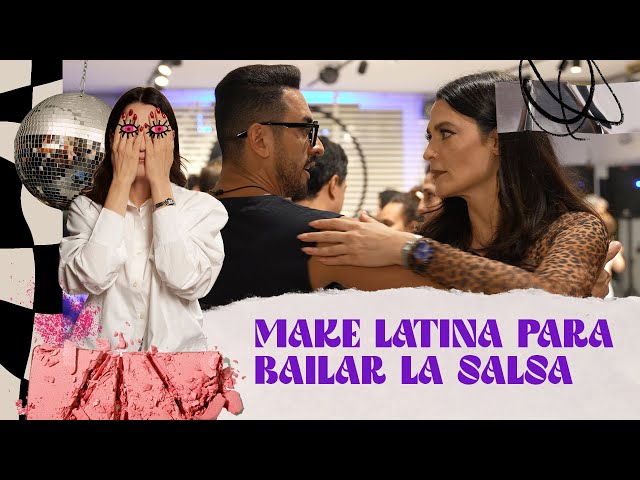 Make 'muy latina' para aula de salsa tem delineado forte e contorno