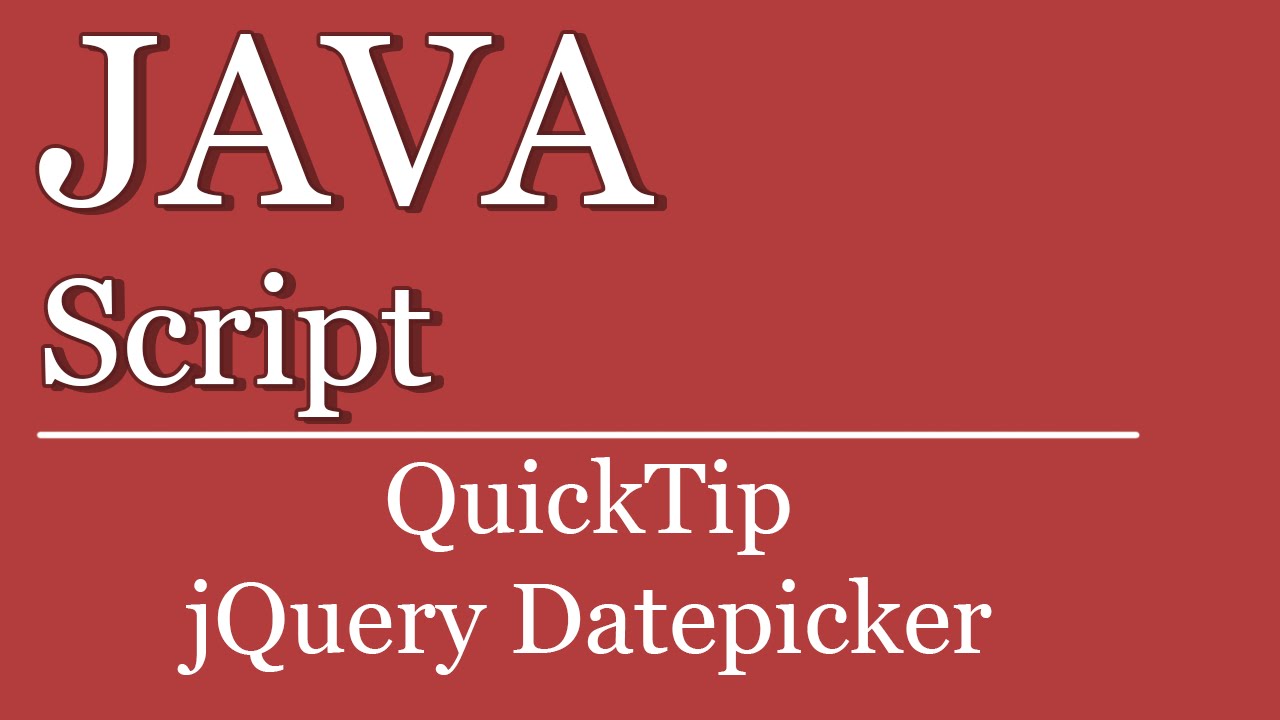 Quicktip #07 - jQuery Datepicker | JavaScript Tutorials Visual Studio | ASP.NET