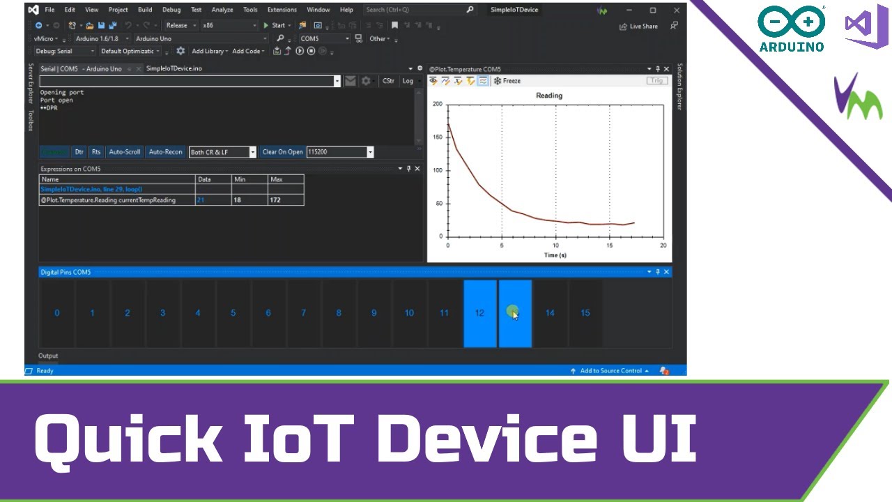 Quick IoT Device Using the vMicro Debug UI