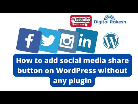 How to add social media share button on WordPress without any plugin || Digital Rakesh