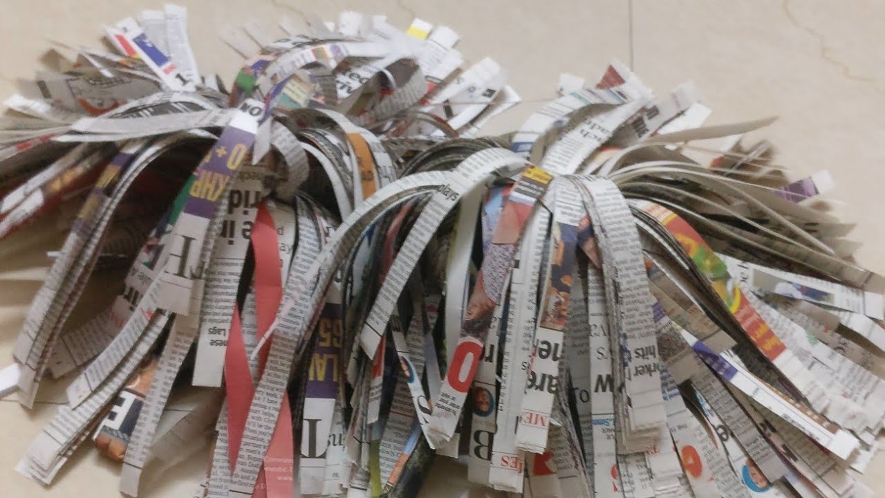 Newspaper Pom Poms - Diy