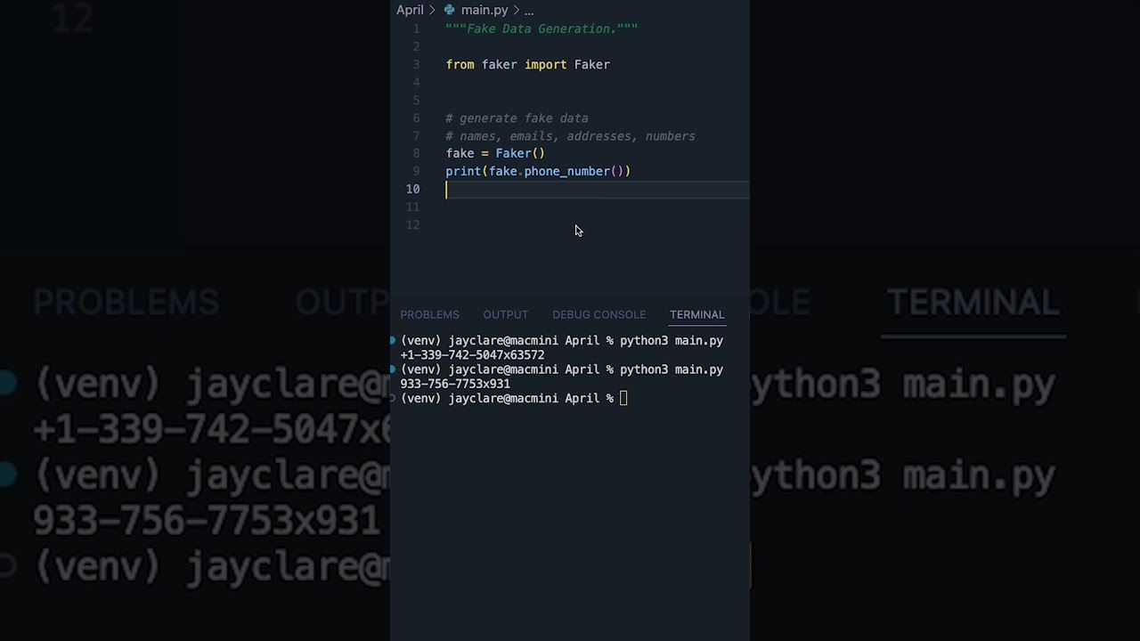 Python 3 | Fake Data Galore with the Faker Module! #python3 #coding #programming