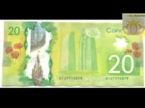 Light language for raising money vibration of Canadian dollar currency symbol