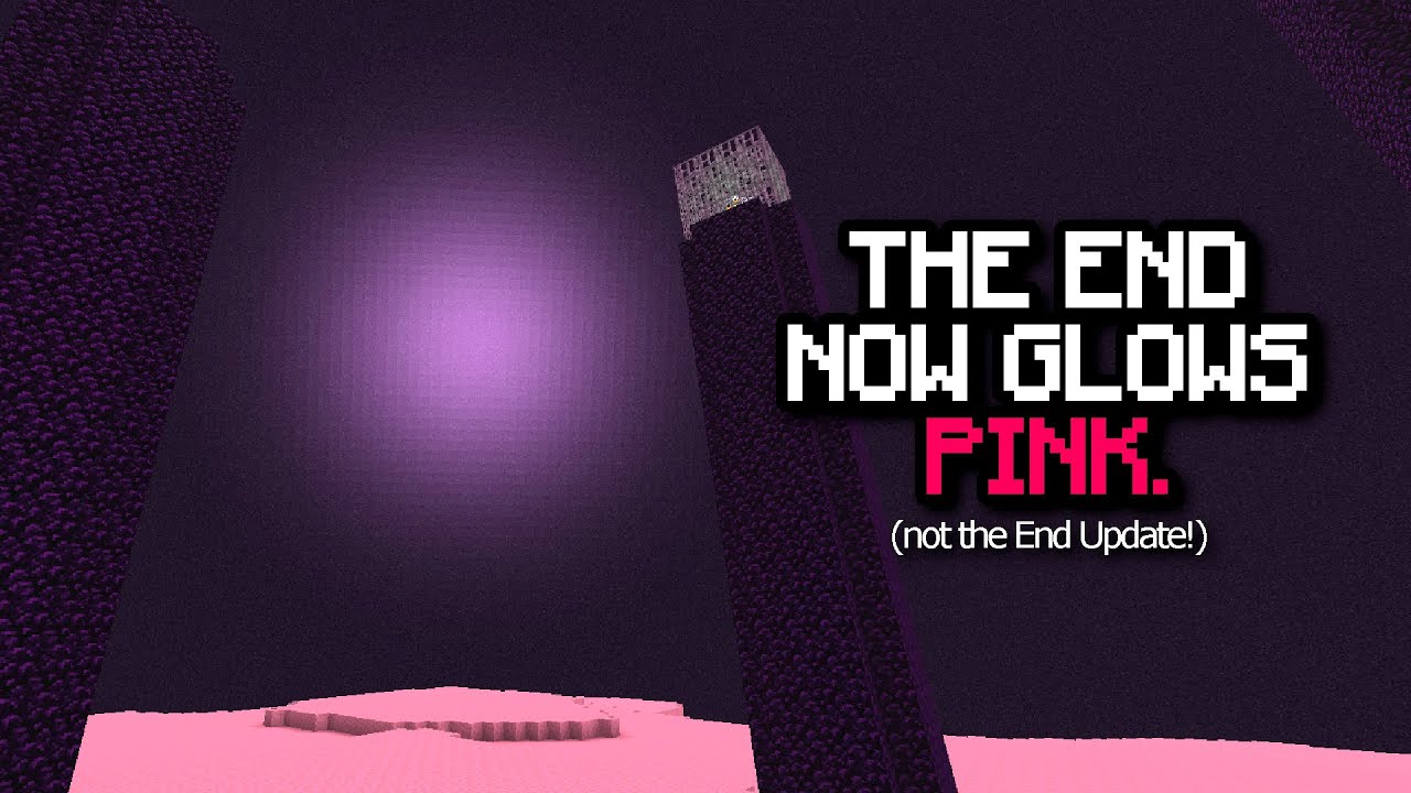 THE END DIMENSION NOW TURNS PINK. (Snapshot 25w33a, not the End Update)