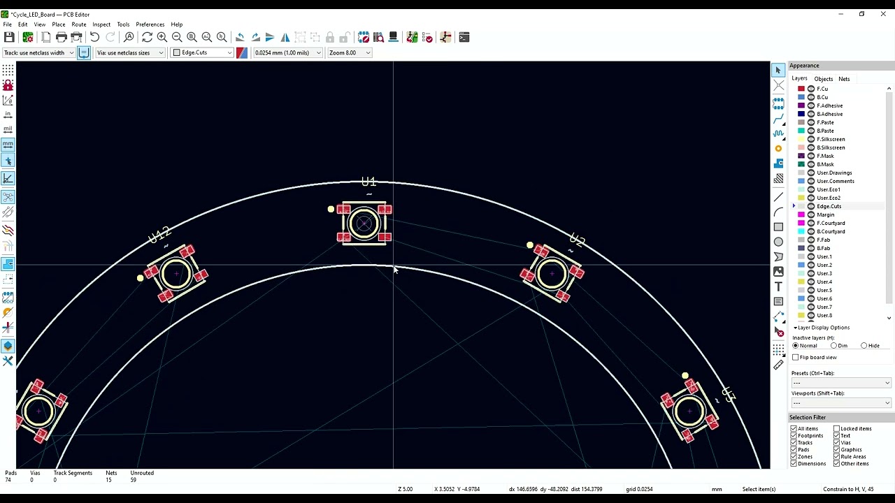 Kicad  Cycle Placement