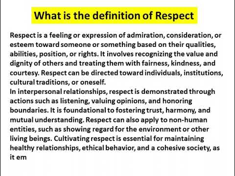 what is the definition of respect