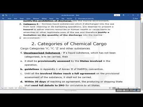 CHC CHEM TKR PART 1 HAZARDS, IBC CODE, MARPOL REQT