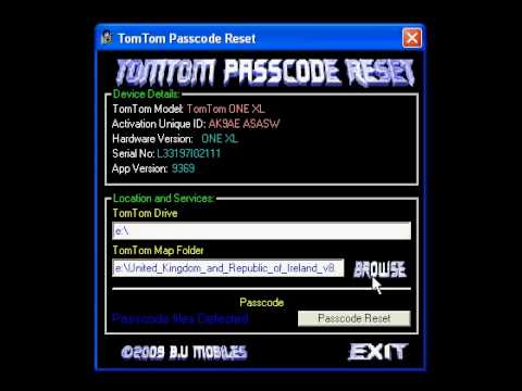 TomTom Reset Passcode